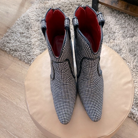 Rockwell Tharp | Shoes | Rockwell Tharp Fabric With Leather Trim Boots ...